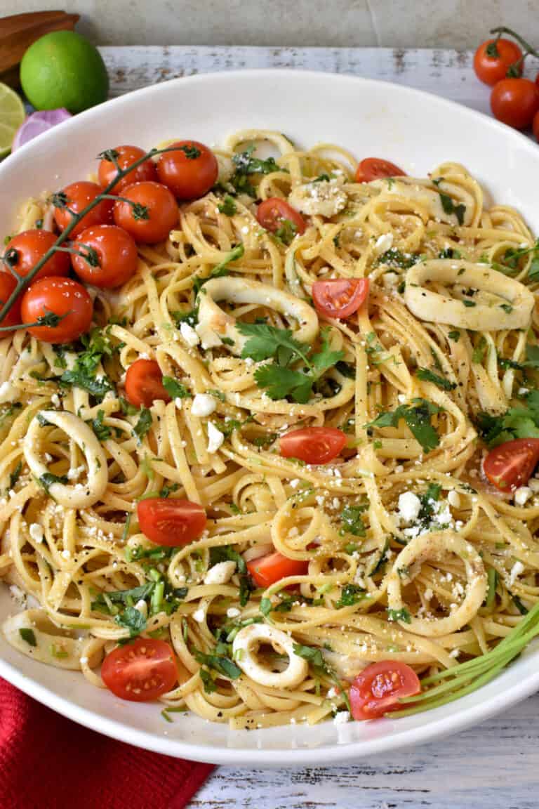 The Best Calamari Pasta - Simple Living Recipes